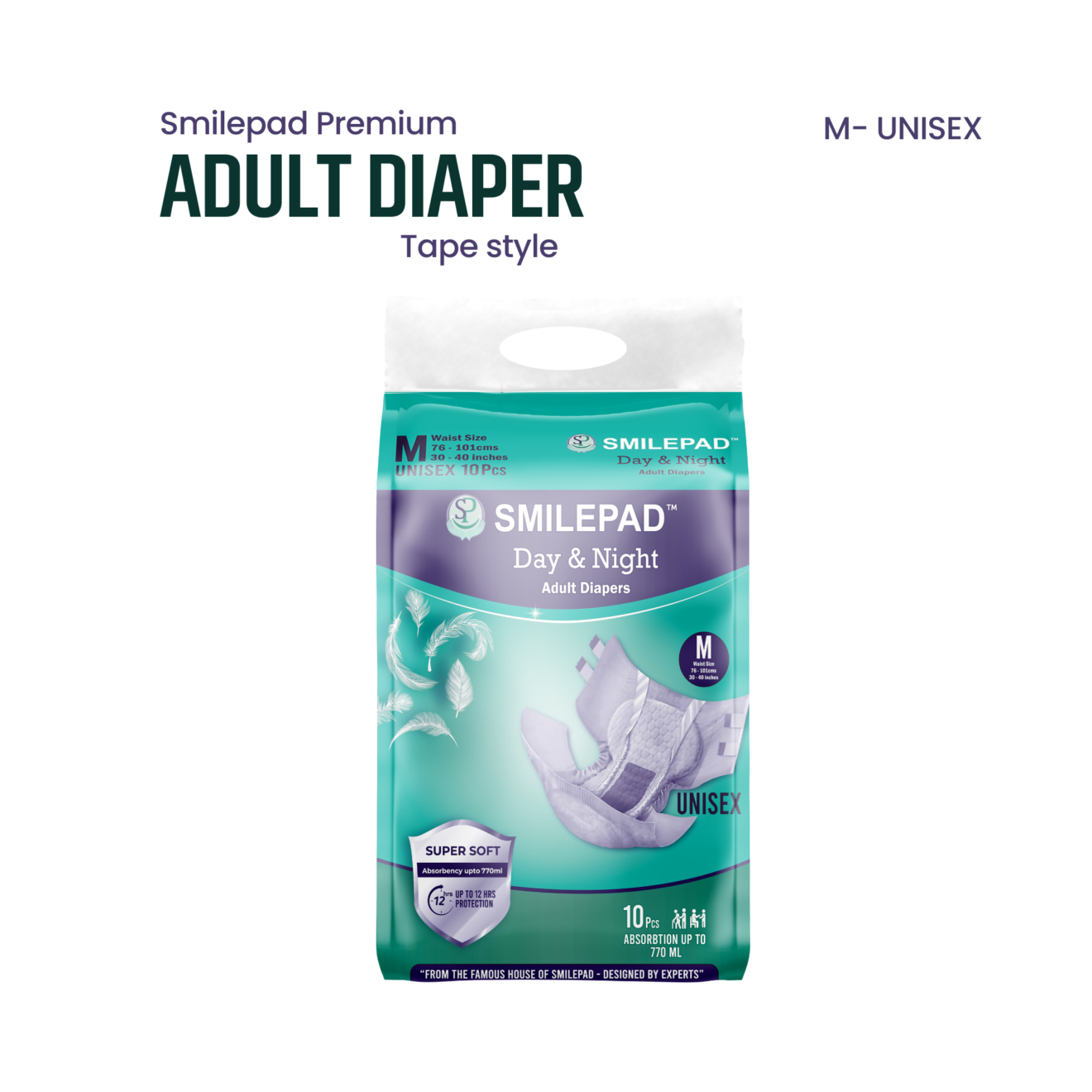 Buy Tape Style Adult Diapers | Medium Size (30-40 inch Waist) | Pack of ...
